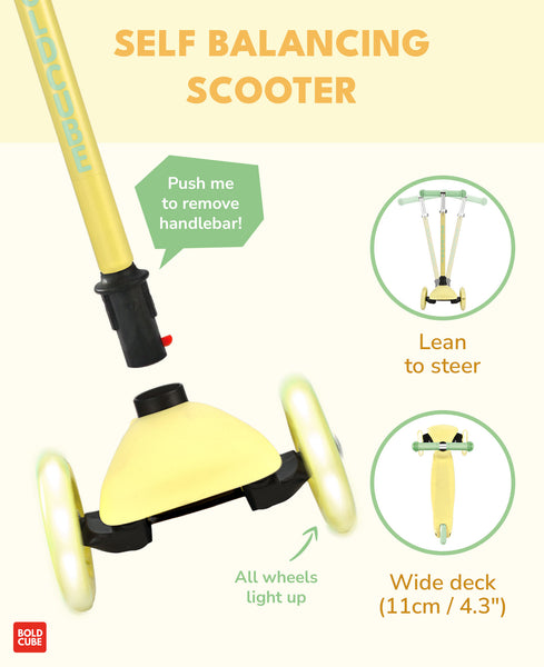 Lemon & Green - Teeny 3 Wheel Scooter | BOLDCUBE – BOLDCUBE Scooters