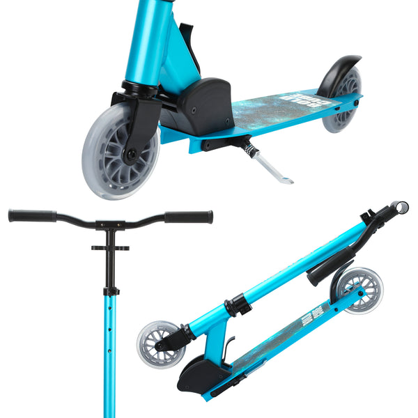 Turquoise Deluxe 2 Wheel Scooter Foldable Kids Age 6-12 | BOLDCUBE ...