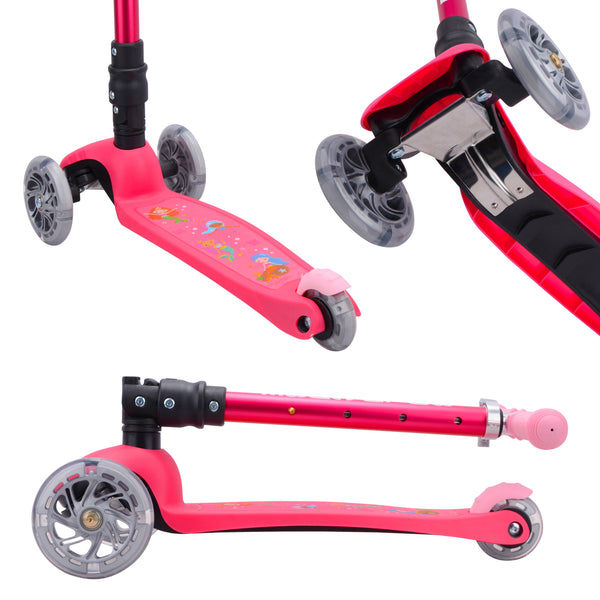 Pink Mermaid Kids 3 Wheel Scooter 2-8 Yrs FREE UK Delivery | BOLDCUBE ...